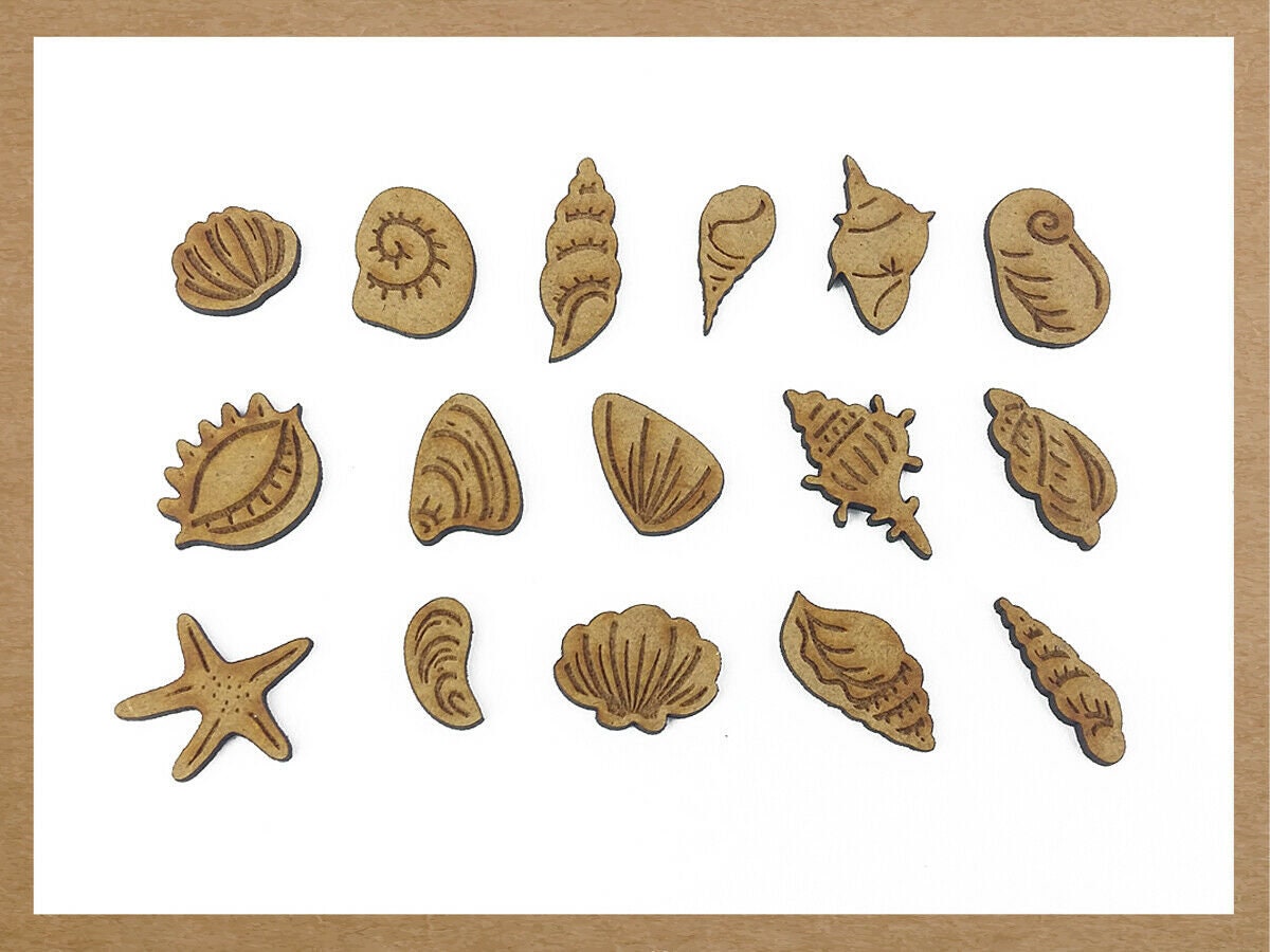 Wooden Shell, Sea Life, Craft Shape, Cutouts, Wood Embellishment, Laser ...
