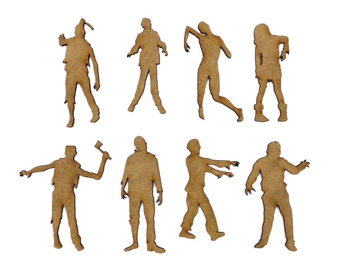 Wooden halloween Zombie Craft shape Cutouts Wood | Etsy
