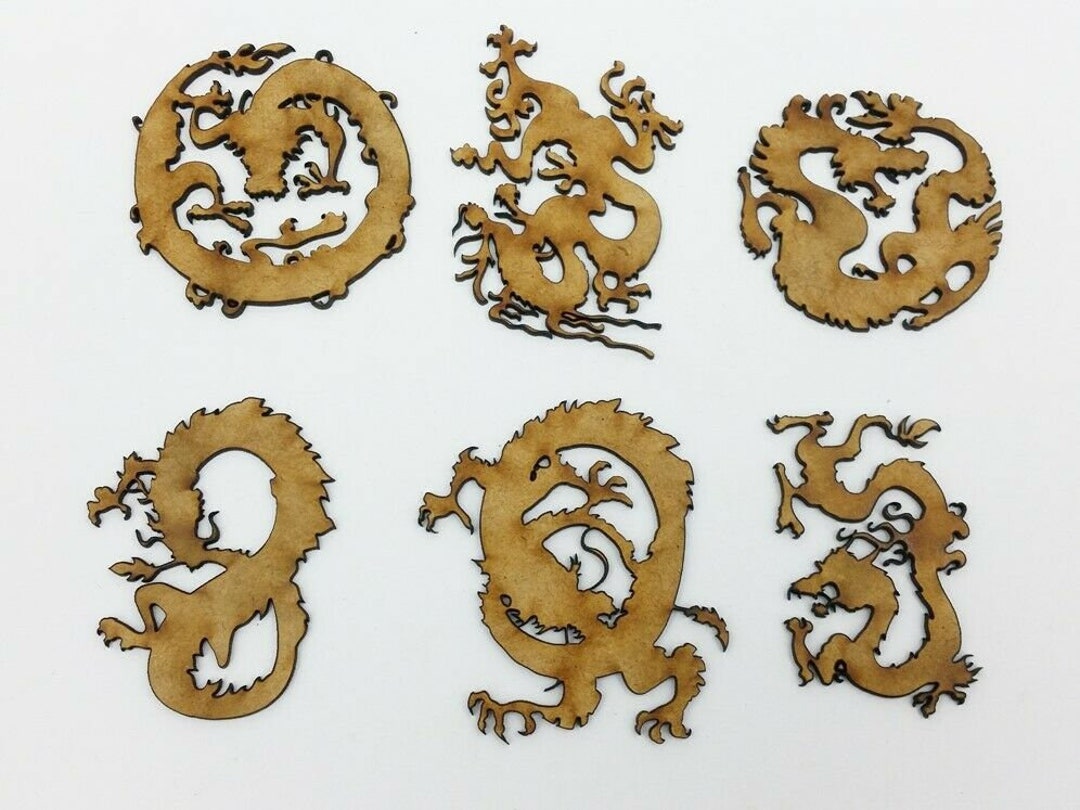 Wooden MDF Shapes Chinese Dragons Shape Mythology Creature Laser Cut ...
