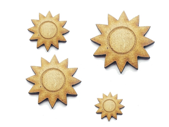 Wooden Sun Craft Shape Cutouts Wood Embellishment Laser | Etsy