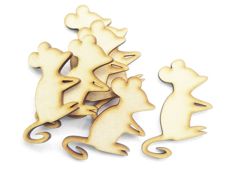 Mouse Animal Wooden Craft Shape MDF Blank Embellishment Laser Cutout ...
