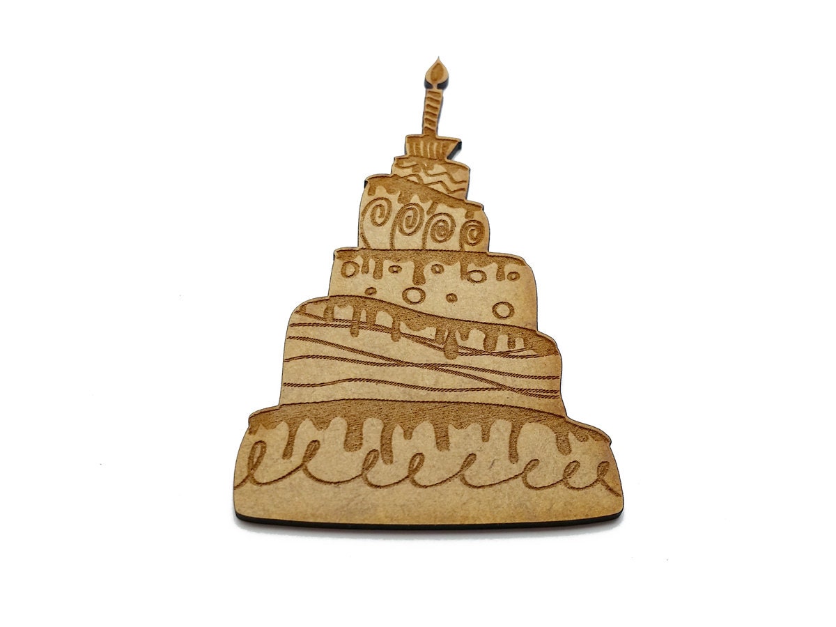 Wooden Birthday Cake, Craft Shape, Cutouts, Wood Embellishment, Laser ...