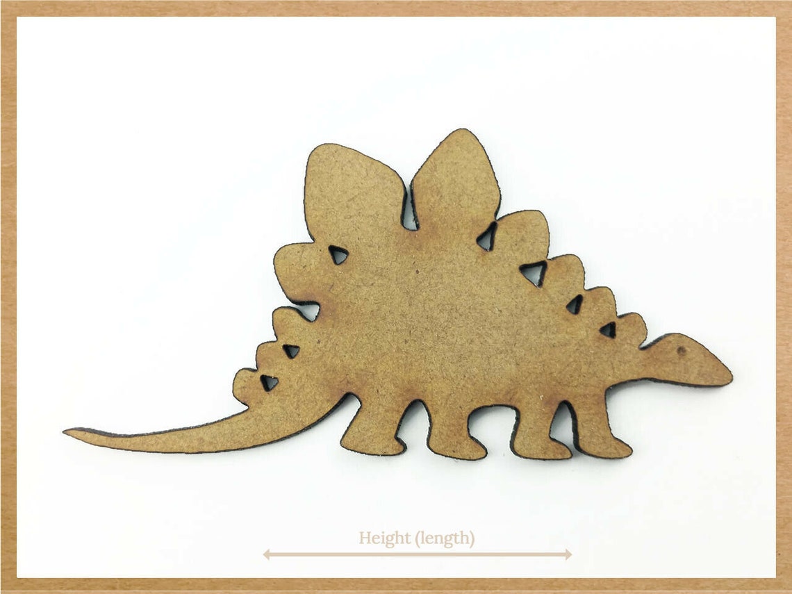 Wooden MDF Shapes Dino Dinosaur Stegosaurus Ornament Laser Cut | Etsy