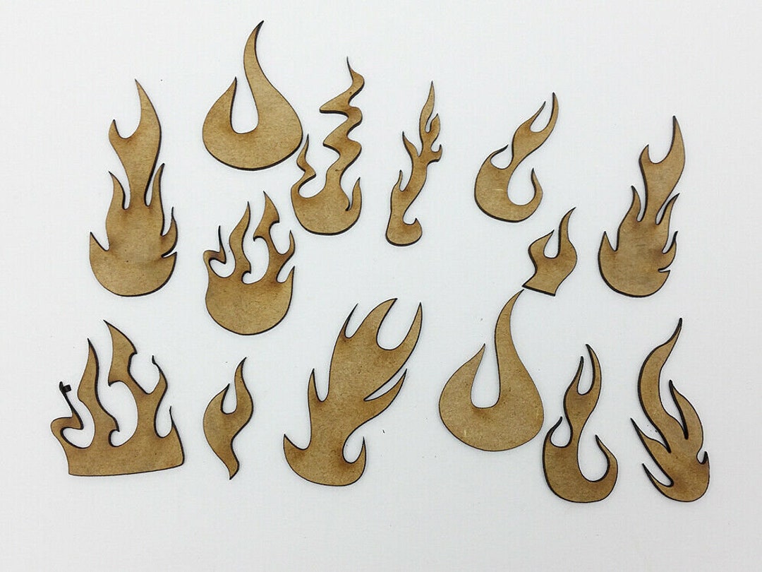 Wooden Flames, Fire, Craft Shape, Cutouts, Wood Embellishment, Laser ...