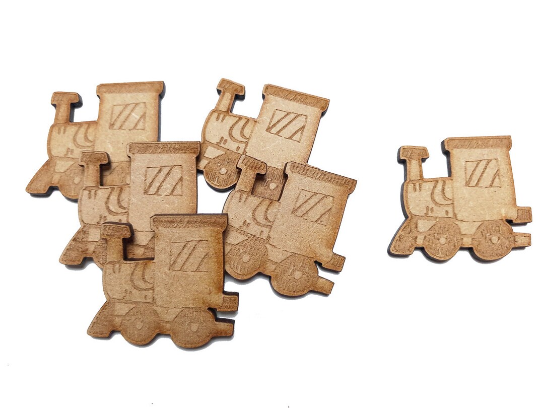 Wooden Train Craft Shape MDF Laser Cut Out Pieces Slices Blank ...