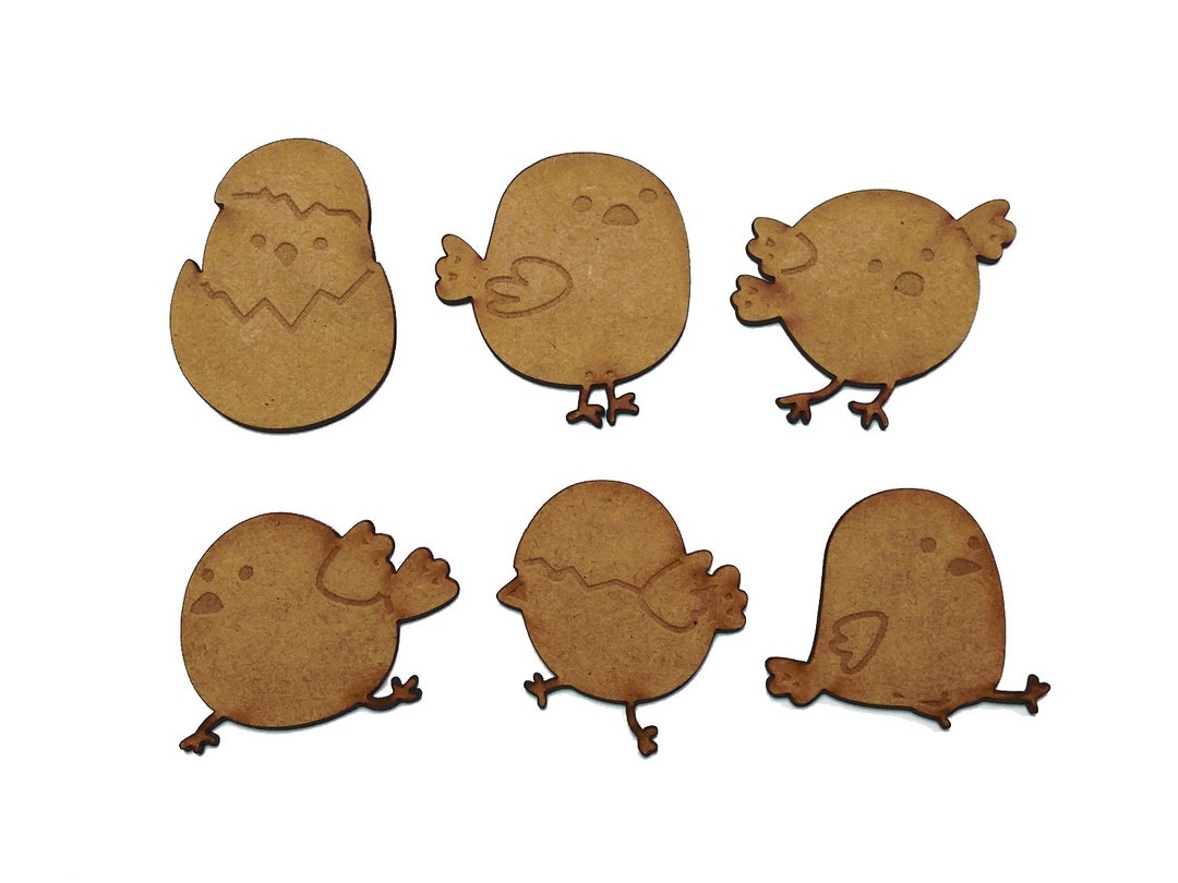 Wooden MDF Shapes Easter Chicken Craft Shape Cutout Decoration ...