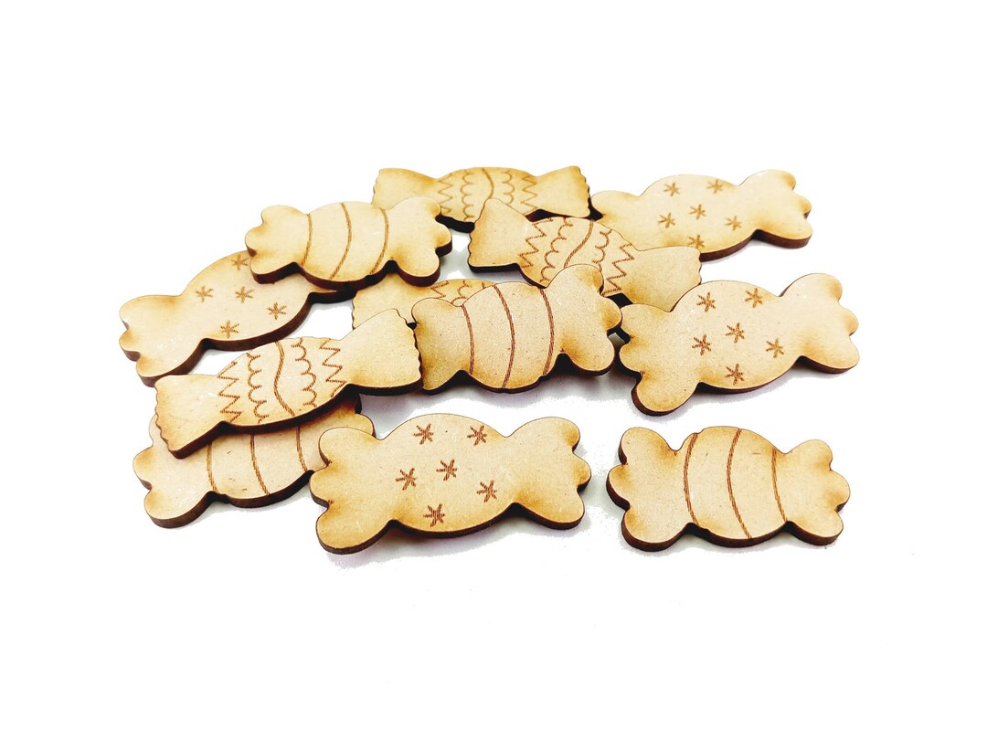 Wooden Halloween Candy MDF Craft Shapes Laser Cut Embellishment ...