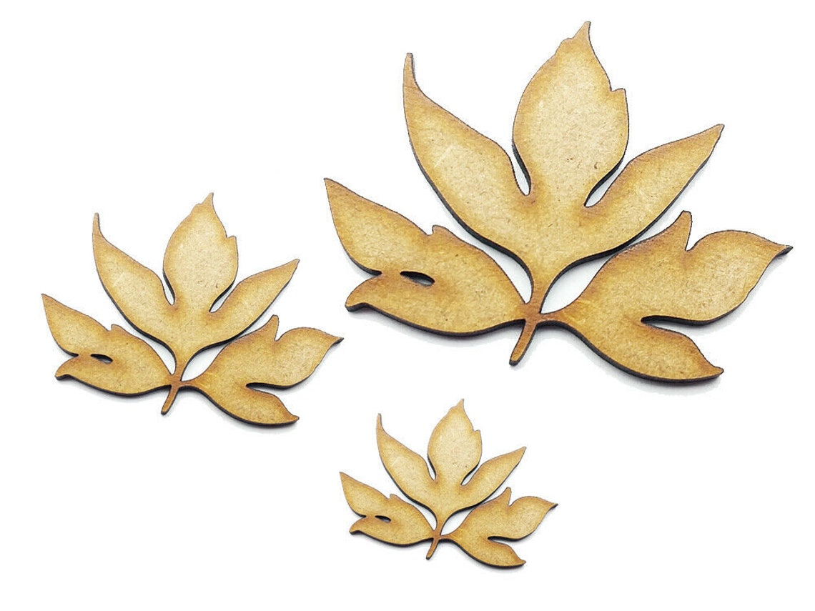 Wooden Mdf Leaf Tree Shapes Ornament Laser Craft Cut Embellishment - Etsy