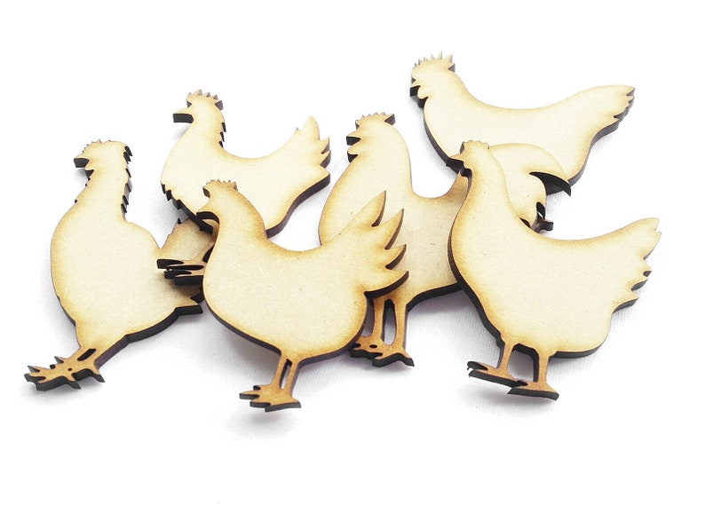 6x Chicken Wooden Craft Shape MDF Blank Embellishment Cutout - Etsy