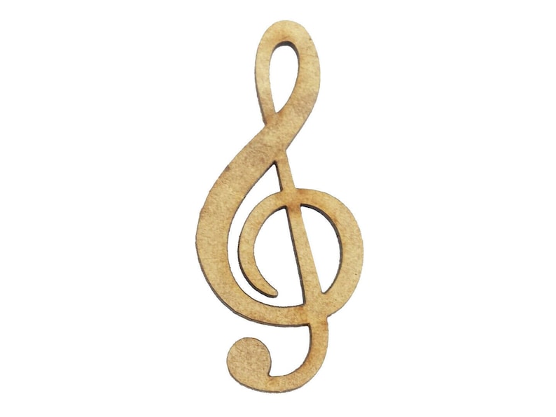 Wooden MDF Treble Clef Shape Music Voice Vote Tone Staff Note Craft ...
