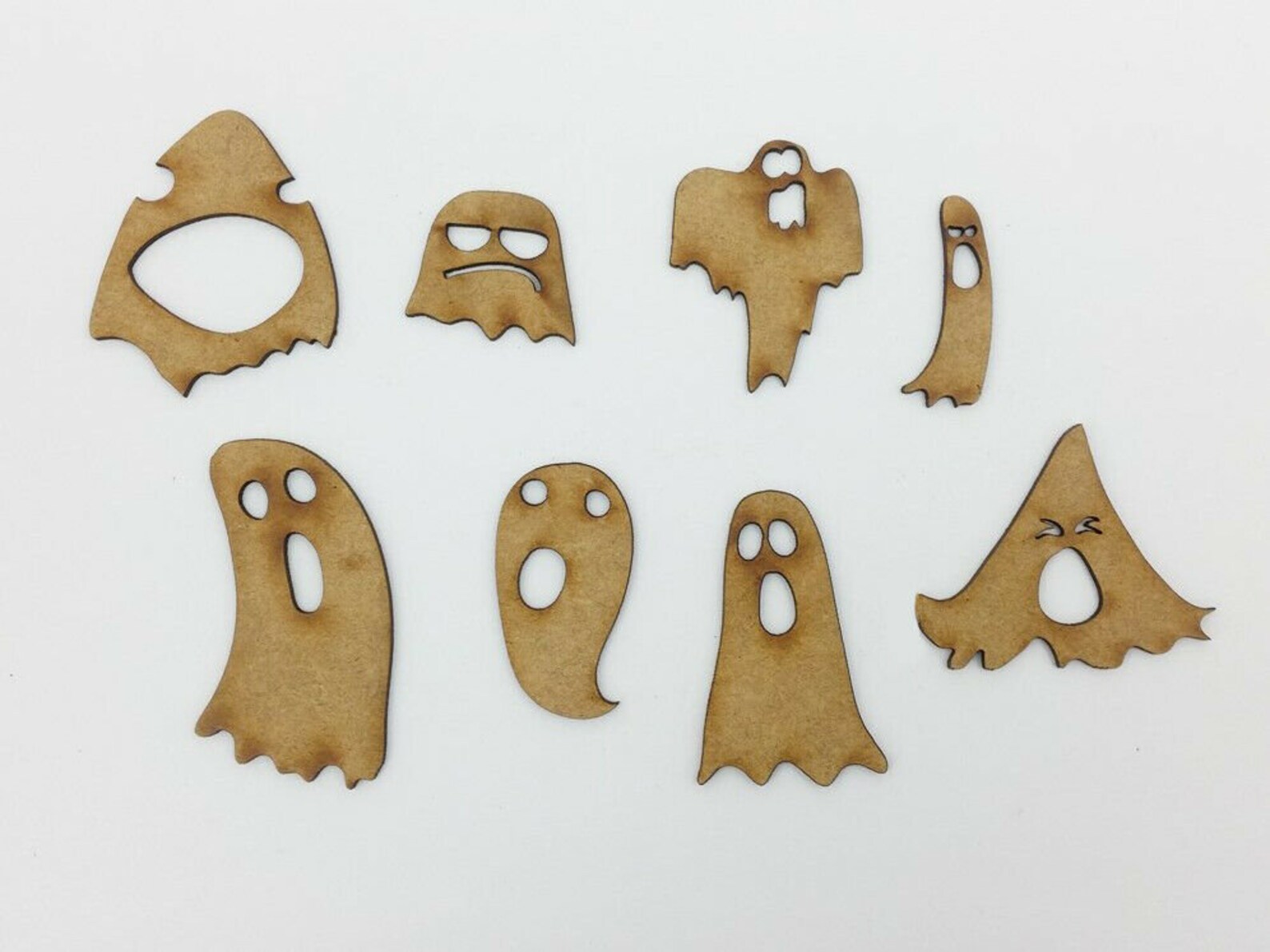 Wooden Ghosts Halloween Craft Shape Cutouts Wood - Etsy