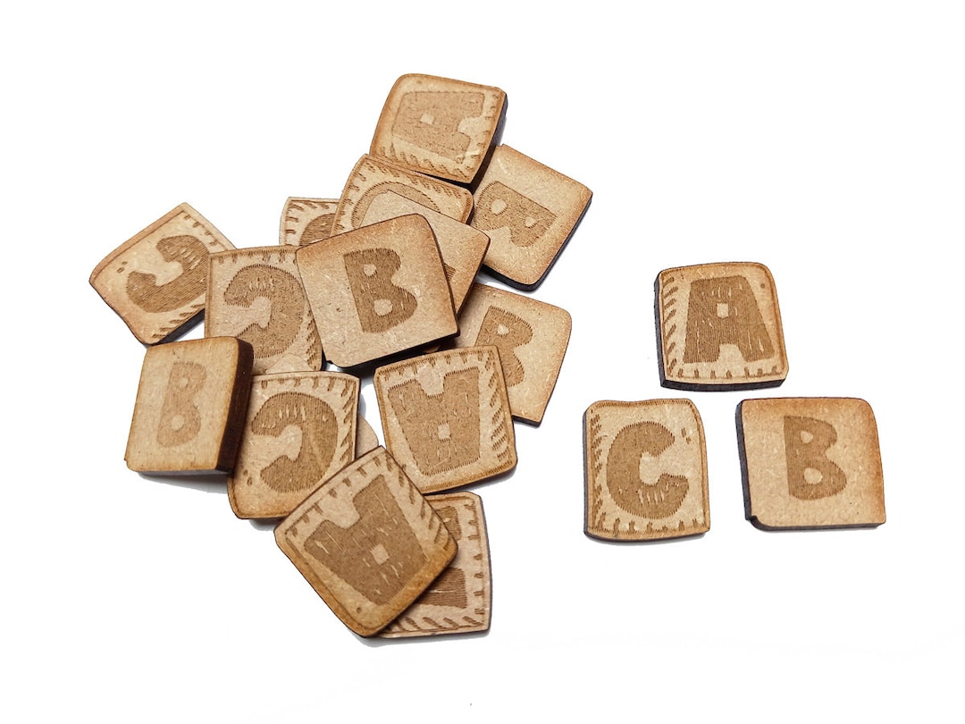 Wooden ABC Blocks Craft Shape MDF Laser Cut Out Pieces Slices ASSORTED ...