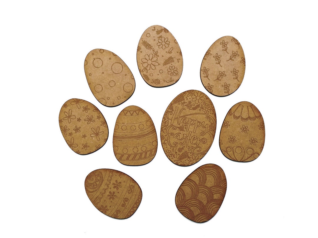 Wooden MDF Easter Eggs Craft Shape Decoration Laser Cut Embellishment ...