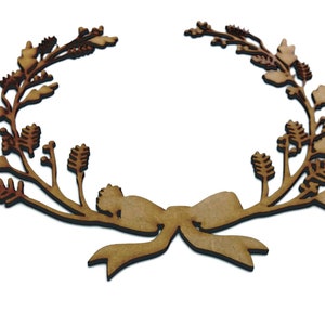 Wooden MDF Wreath Autumn Floral Craft Shape Laser Cut Embellishment ...