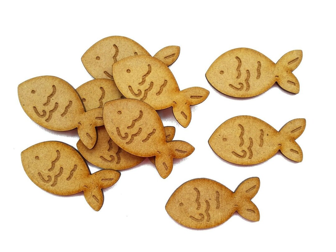 Wooden Mdf Fish Animal Sea Life Shape Craft Ornament Laser Cut ...