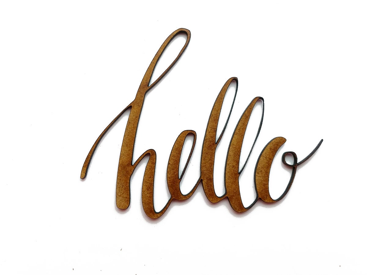 Wooden Hello Word Sign Craft shape Cutouts Wood | Etsy