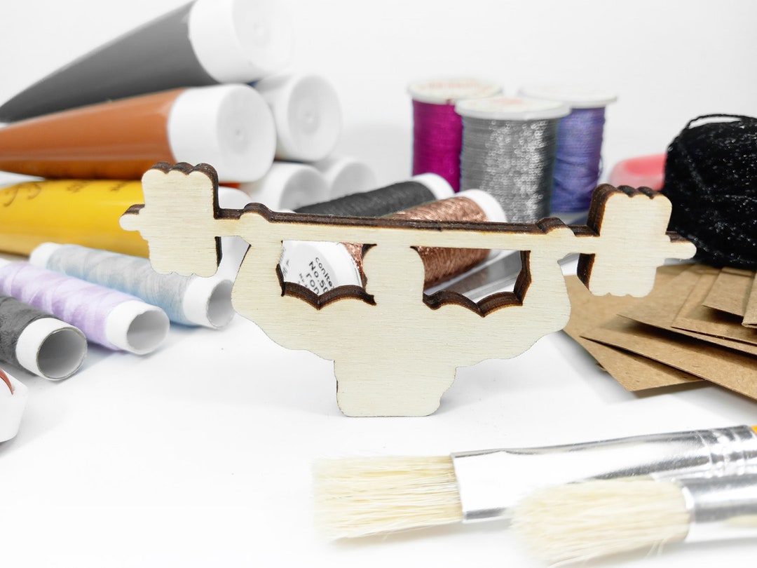 Unfinished Wooden Strongman Gym Barbell Weight Shape Wood Craft ...