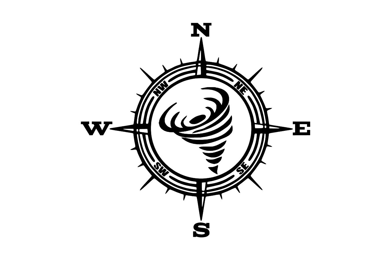 Tornado Vinyl Decal Car Decal Storm Chaser Decal Compass - Etsy