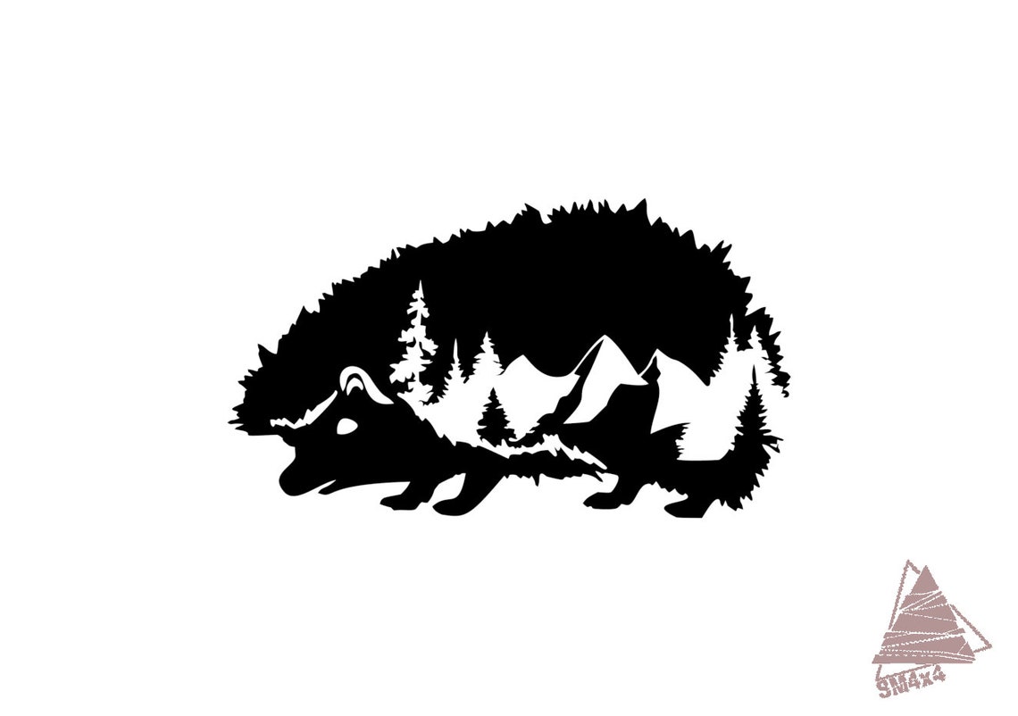 Hedgehog Decal Car Decals Mountain Stickers Laptop Decal - Etsy