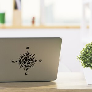 Elements Compass Mountain Decal Car Decal Compass Rose Decal Rustic ...