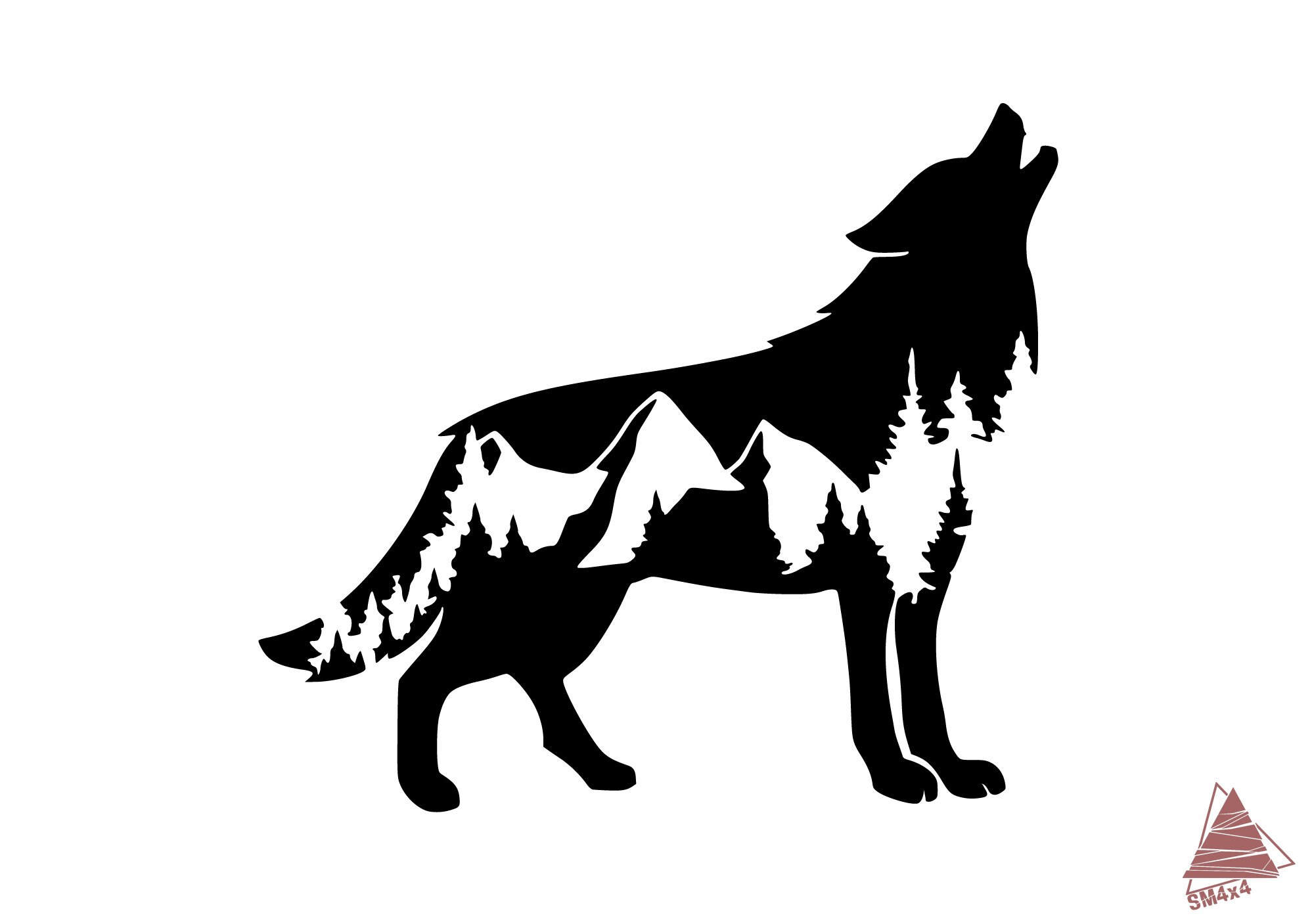 Mountain Wolf Vinyl Decal Car Decal Mountain Decal Laptop - Etsy