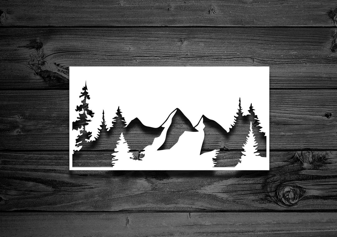 Mountain Range Decal, Car Decal, Mountain Decal, Nature Sticker ...