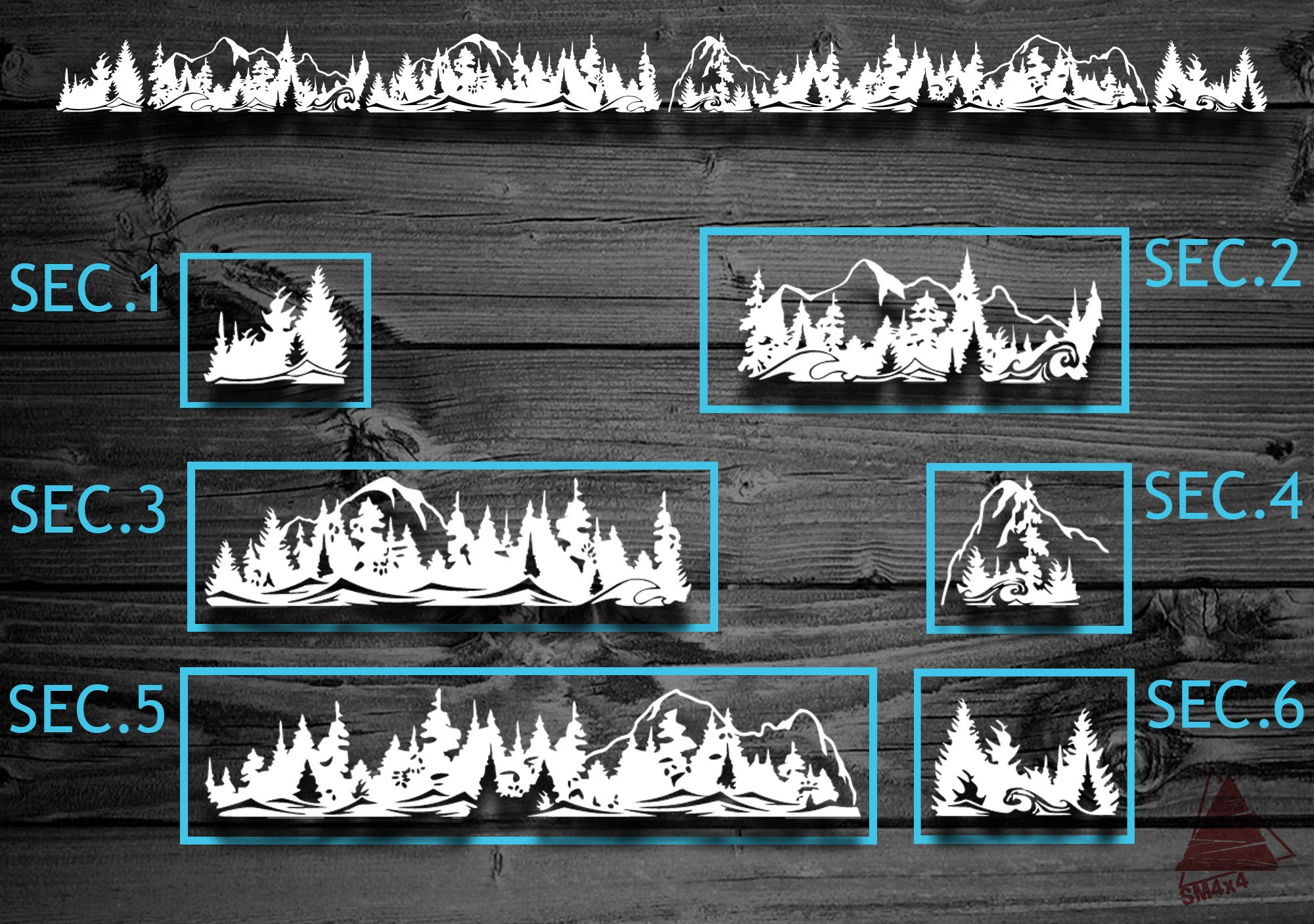 PNW Mountain Banner Vinyl Decal Mountain Decal Mountain | Etsy