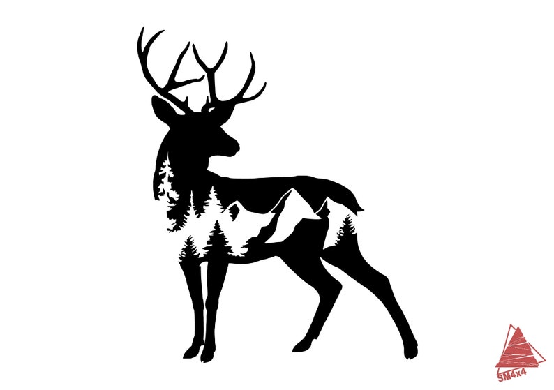 Deer Decal Car Decals Mountain Stickers Laptop Decal | Etsy