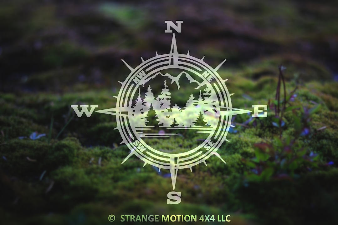 Lake Compass Decal, Mountain Decal, Nature, Sticker, Car Decal, Pacific ...