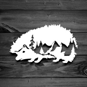 Hedgehog Decal Car Decals Mountain Stickers Laptop Decal | Etsy