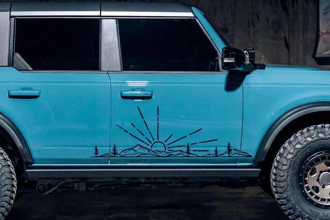 Mountain Sunset Decal, Mountain Decal, Mountain Sticker, Nature Decal ...