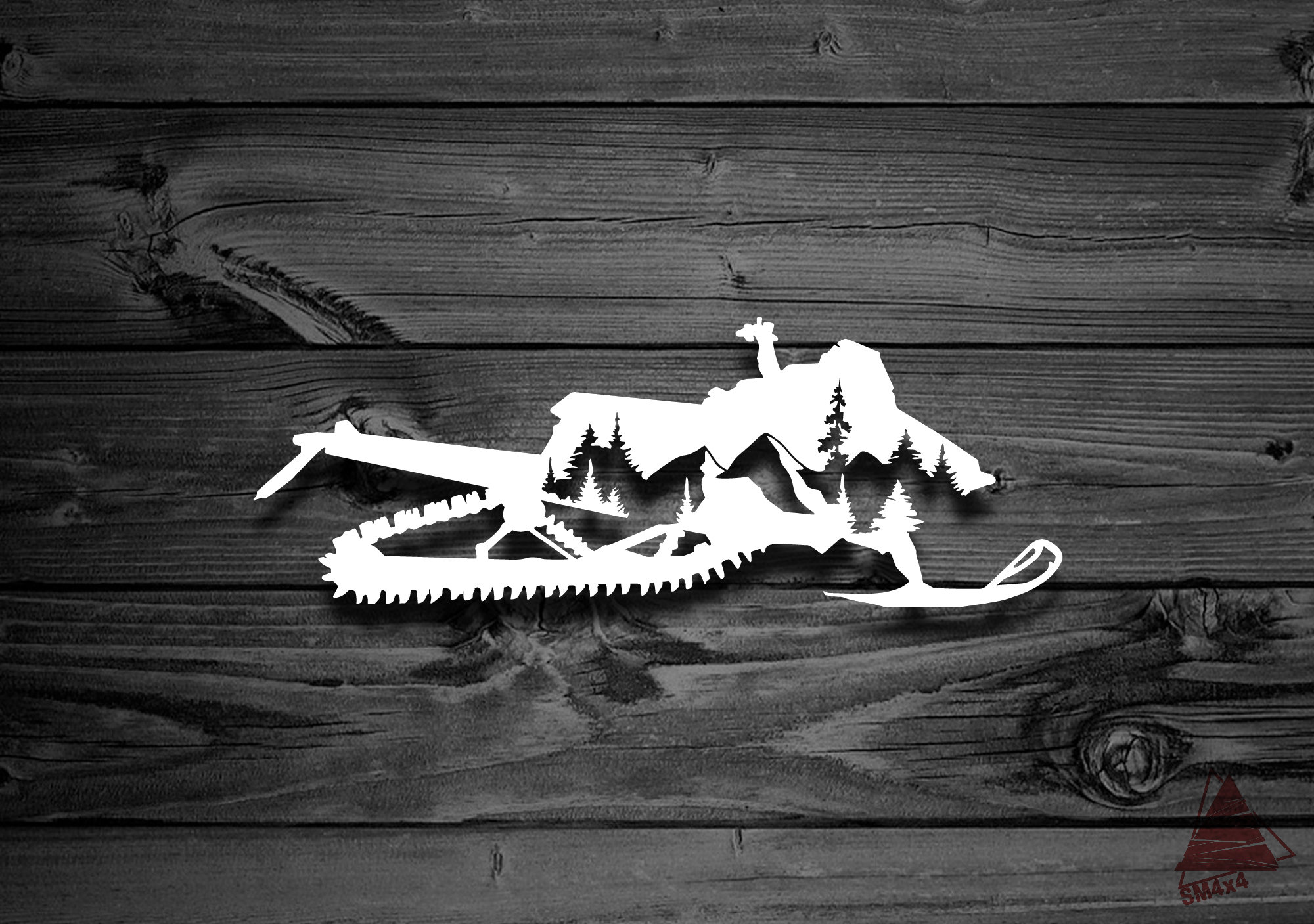 Snowmobile Vinyl Decal Mountain Decal Snowmobile | Etsy