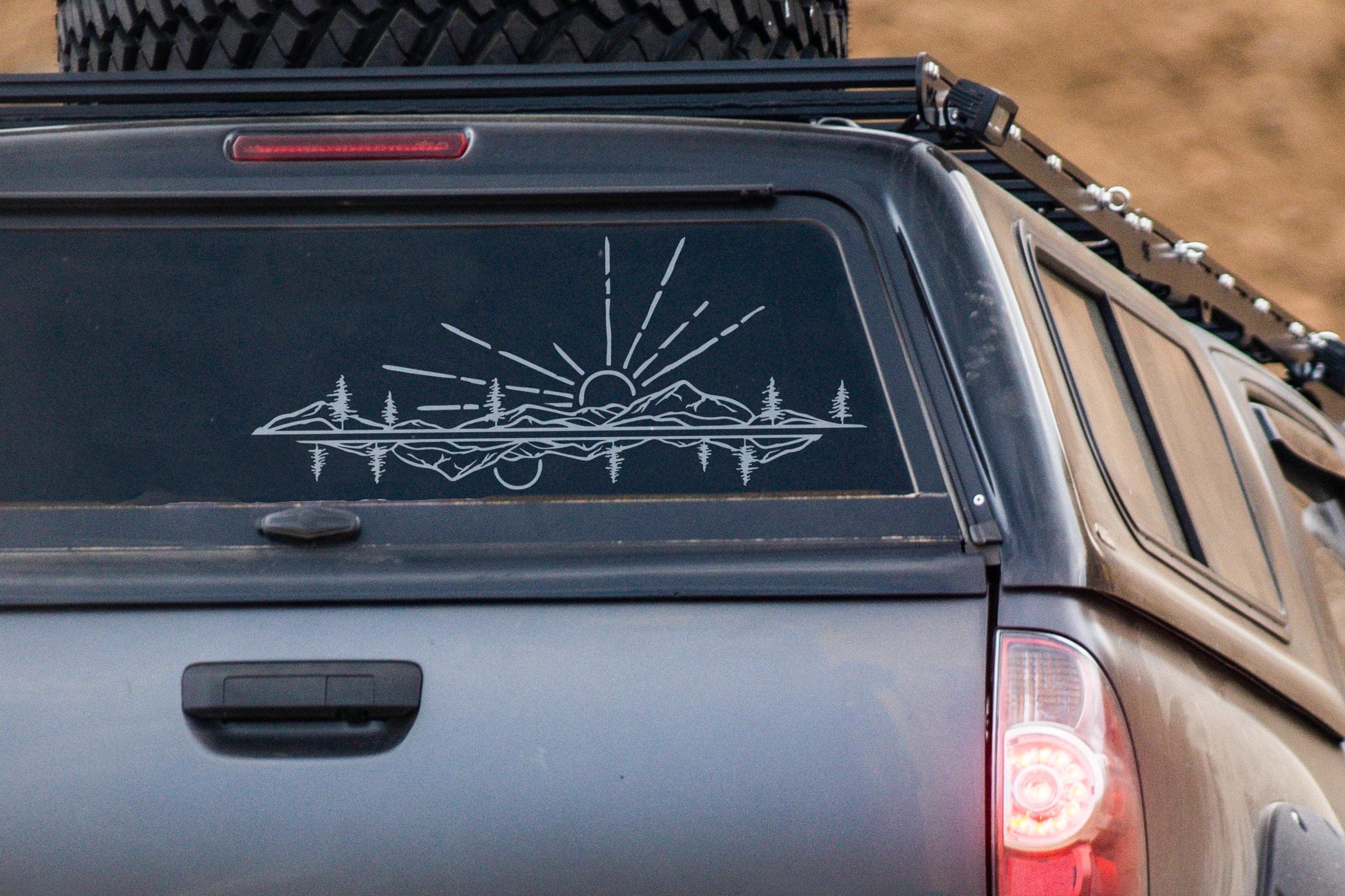 Mountain Sunset Decal, Mountain Decal, Mountain Sticker, Nature Decal ...