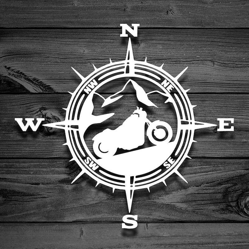Bike Compass Decal - Etsy