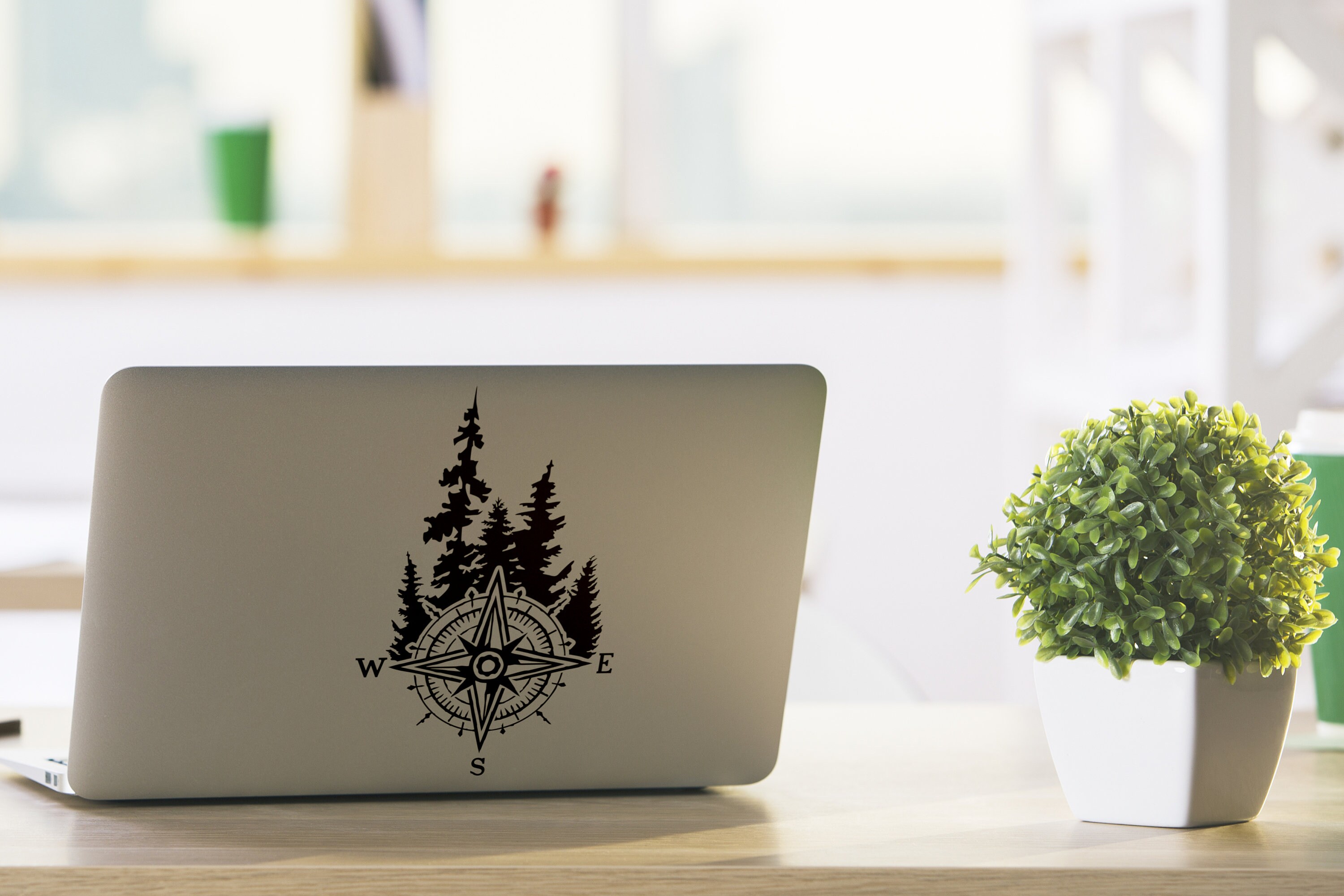 Forest Compass Decal | Outdoor Decal | Car Decal | Adventure Decal ...