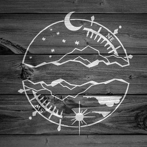 Mountain Compass Car Decal, Mountain Decal, Mountain Sticker, Nature ...