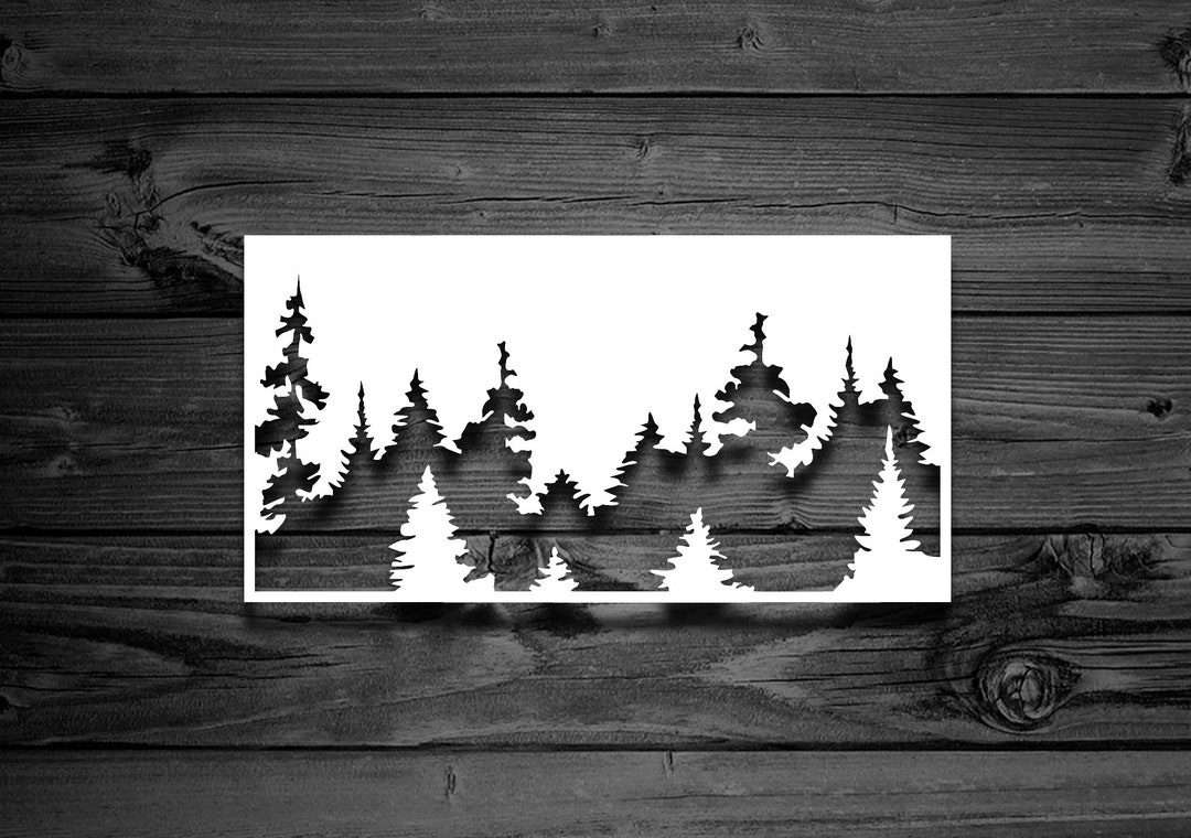 Trees Vinyl Decal, Forest, Car Decal, Mountain Decal, Mountain Sticker ...