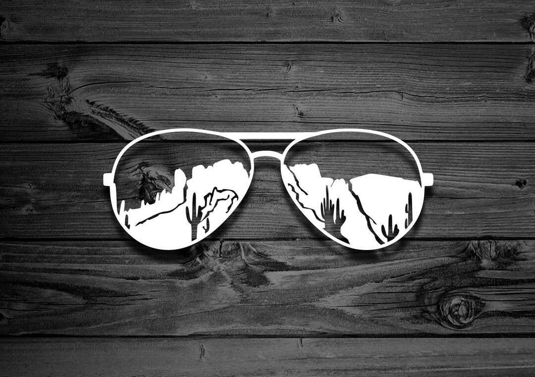 Desert Sunglasses Decal, Car Decal, Mountain Decal, Arizona Sticker ...