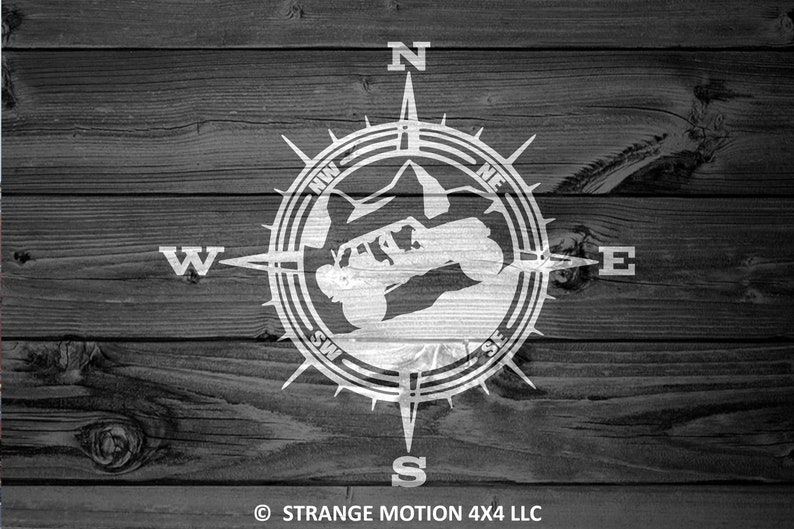 Wrangler Compass Decal Mountain Decal JKU Decal Car Decal - Etsy