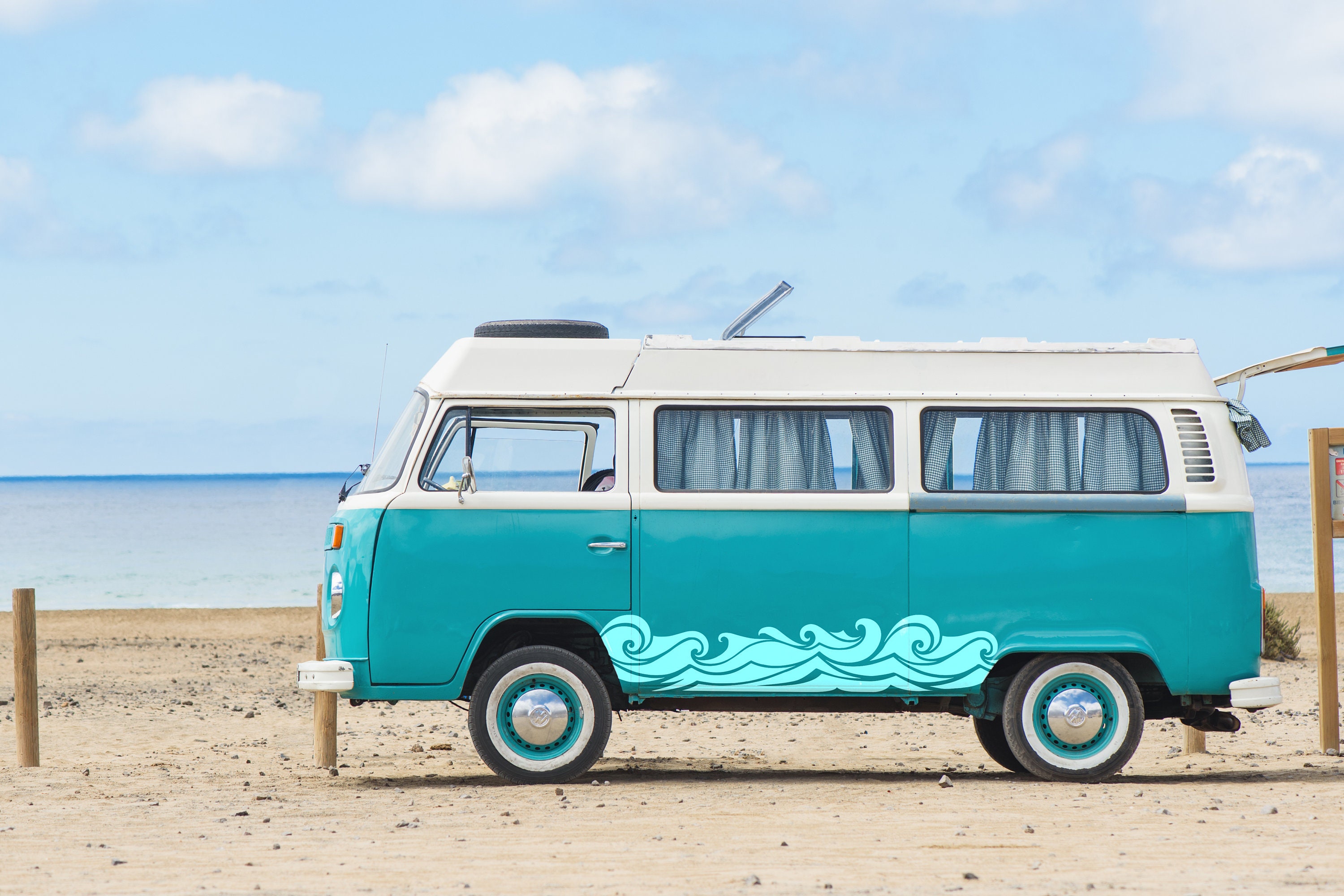 Ocean Banner Vinyl Decal, Banner Decal, Ocean Decal, Coast Waves Ocean ...