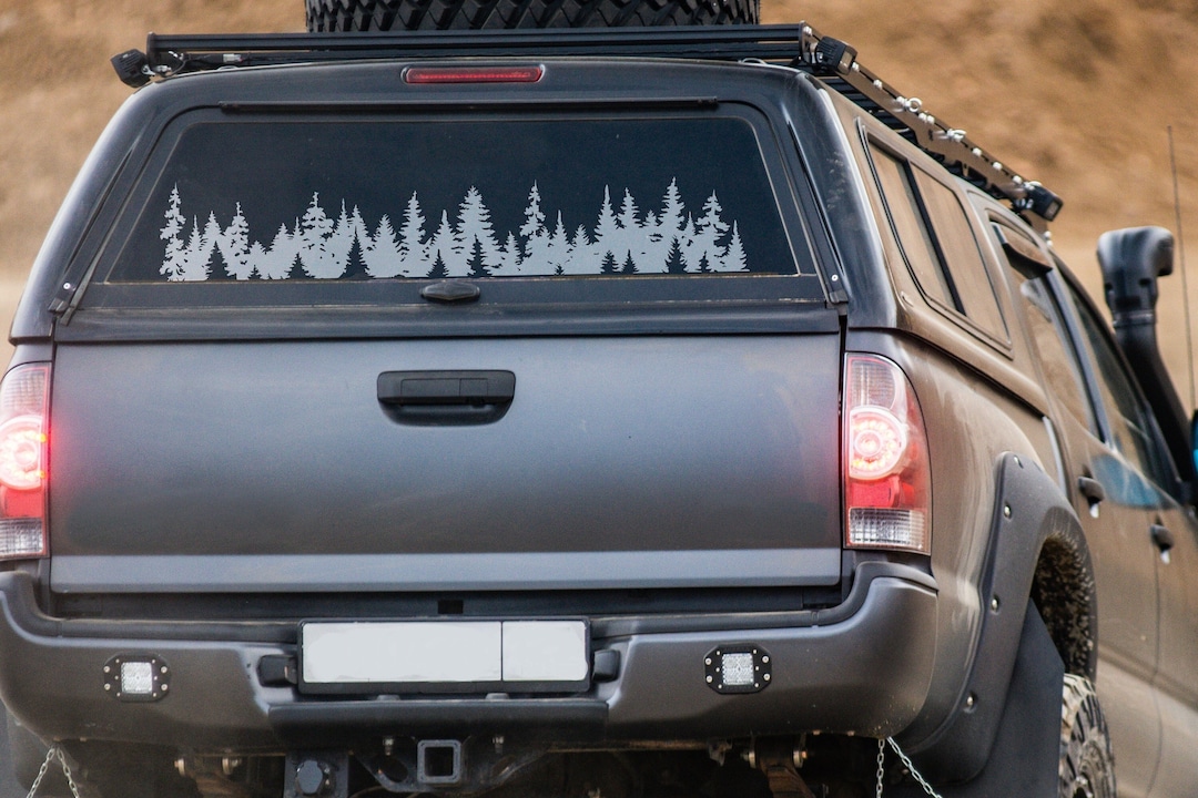 Forest Banner Vinyl Decal, Trees, Mountain Decal, Mountain Sticker ...