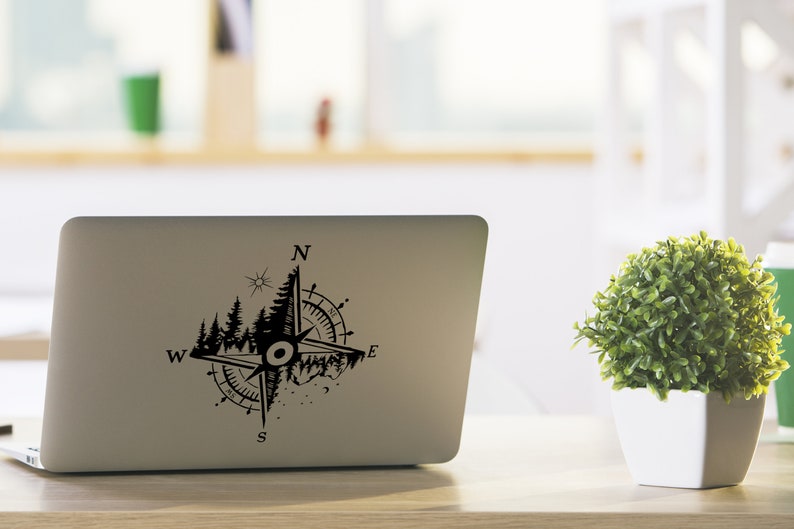 Mountain Compass Decal | Outdoor Decal | Car Decal | Compass Sticker ...