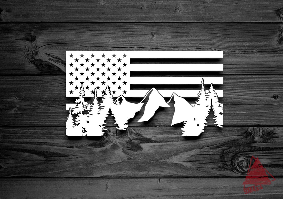 Mountain Flag Vinyl Decal Car Decals Flag Stickers Car | Etsy