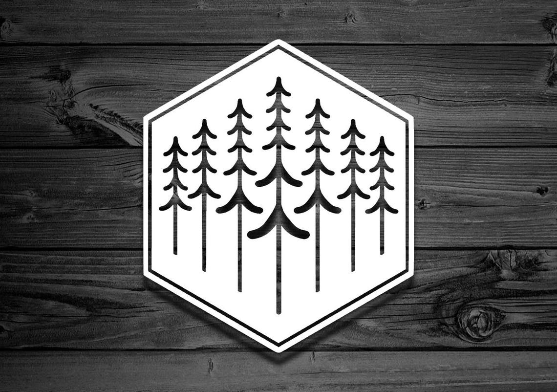 Forest Decal Mountain Decal Tree Decal Outdoor Decal - Etsy