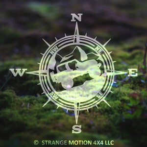 Wrangler Compass Decal, Mountain Decal, TJ Decal, Car Decal, Outdoor ...