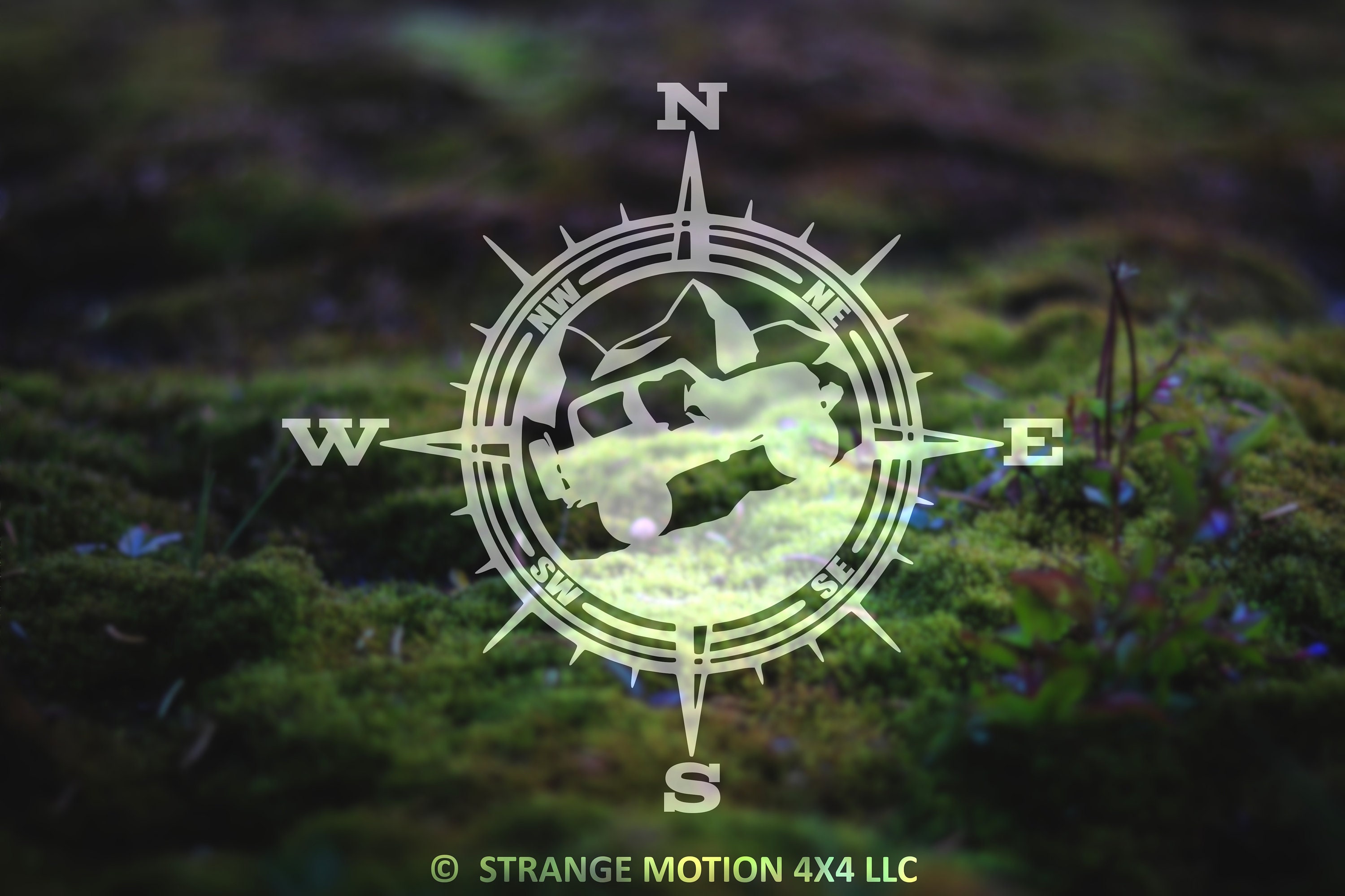 Wrangler Compass Decal, Mountain Decal, TJ Decal, Car Decal, Outdoor ...