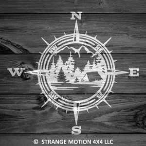 Lake Compass Decal, Camping Decal, Mountain Decal, Car Decal, Outdoor ...