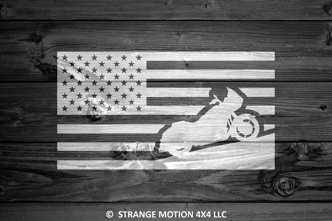 Motorcycle Flag Decal, Motorcycle Decal, Car Decal, American Flag Decal ...