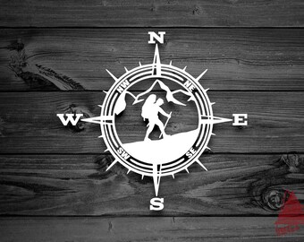 Jackalope Compass Decal Rabbit Decal Car Decal Outdoor | Etsy