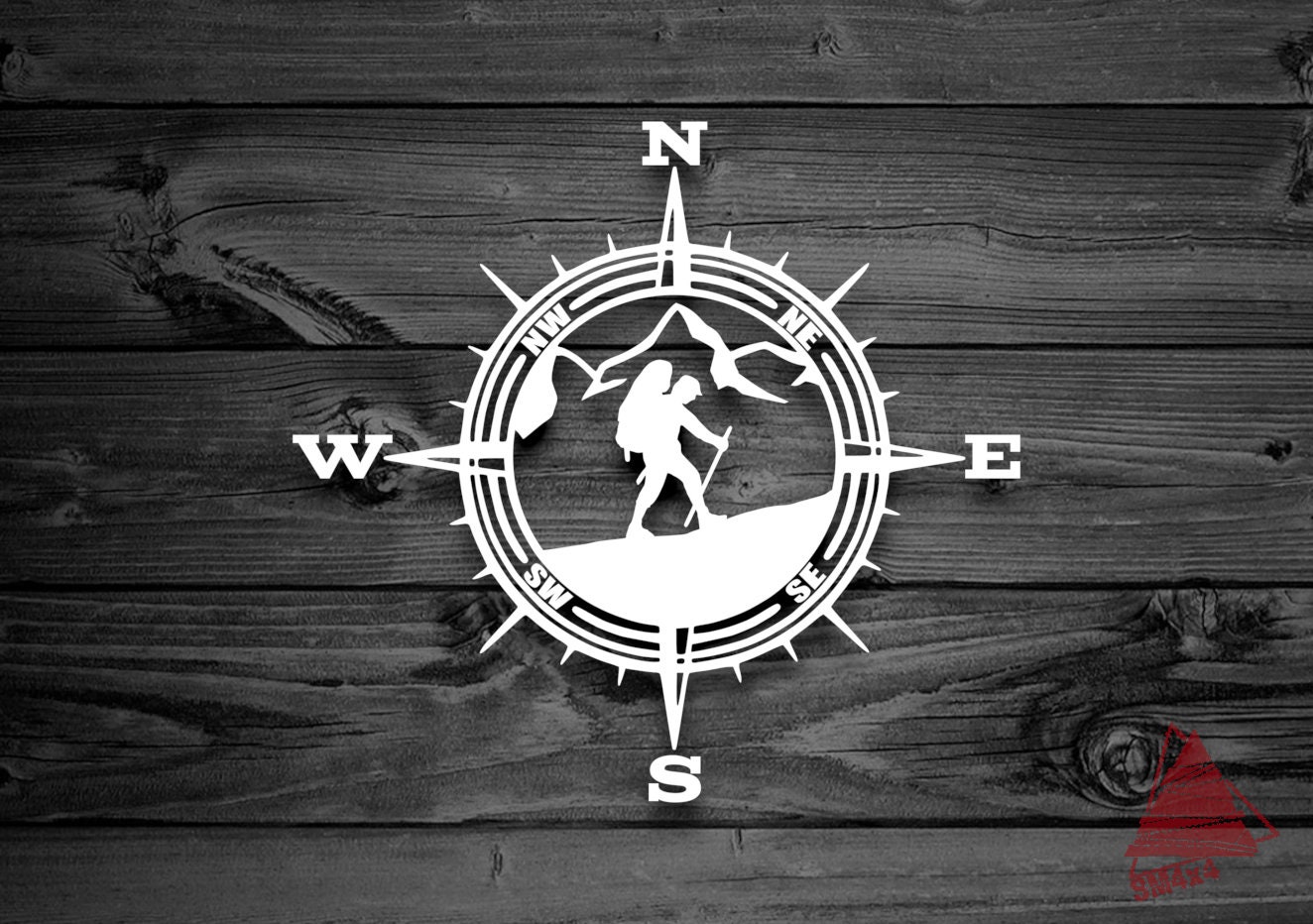 Hiking Compass Decal Mountain Decal Car Decal Outdoor | Etsy